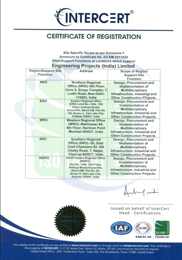 ISO Certification | EPI is proud to be one of the first few companies ...